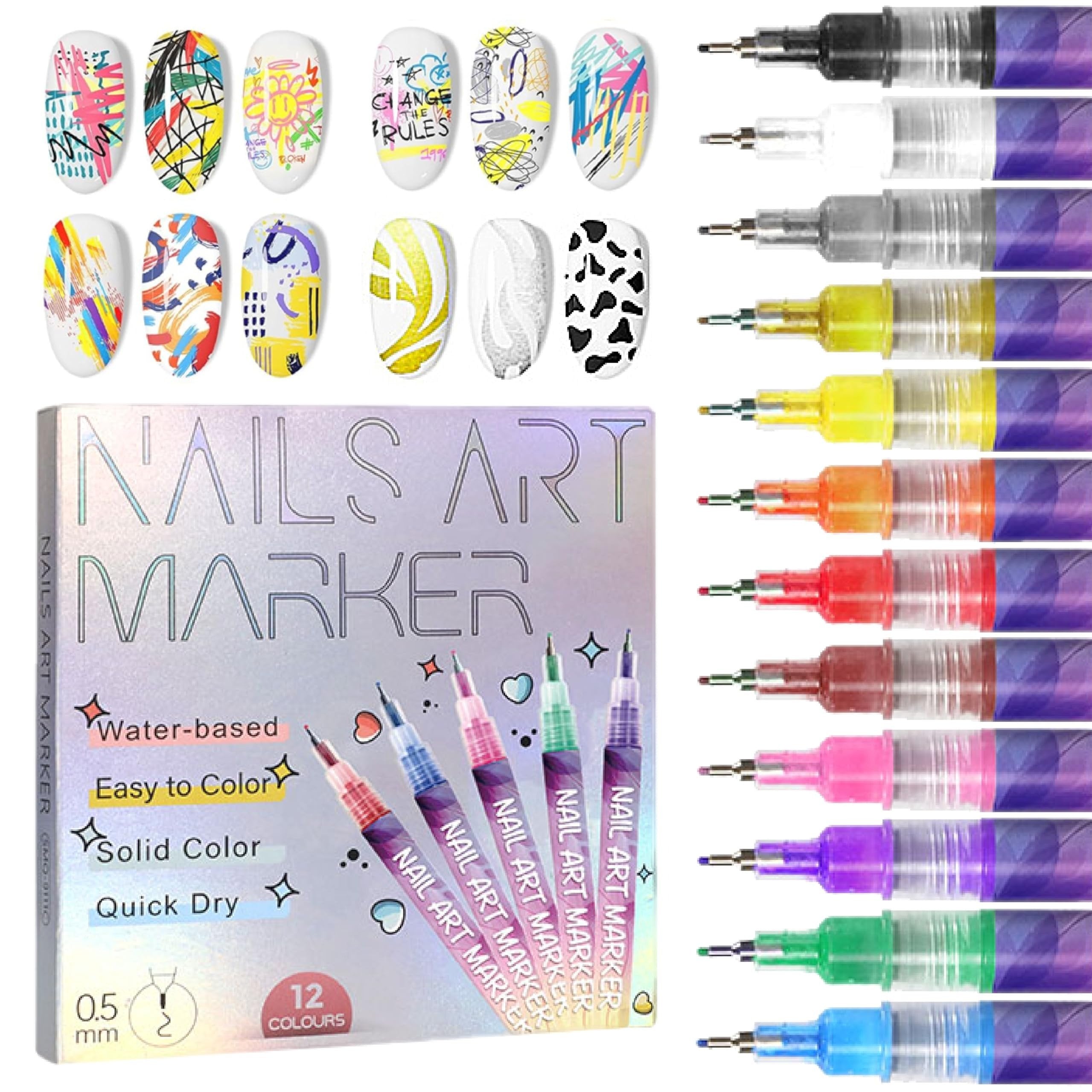 Kreativt nagellack set med 12 färger – tangerind
